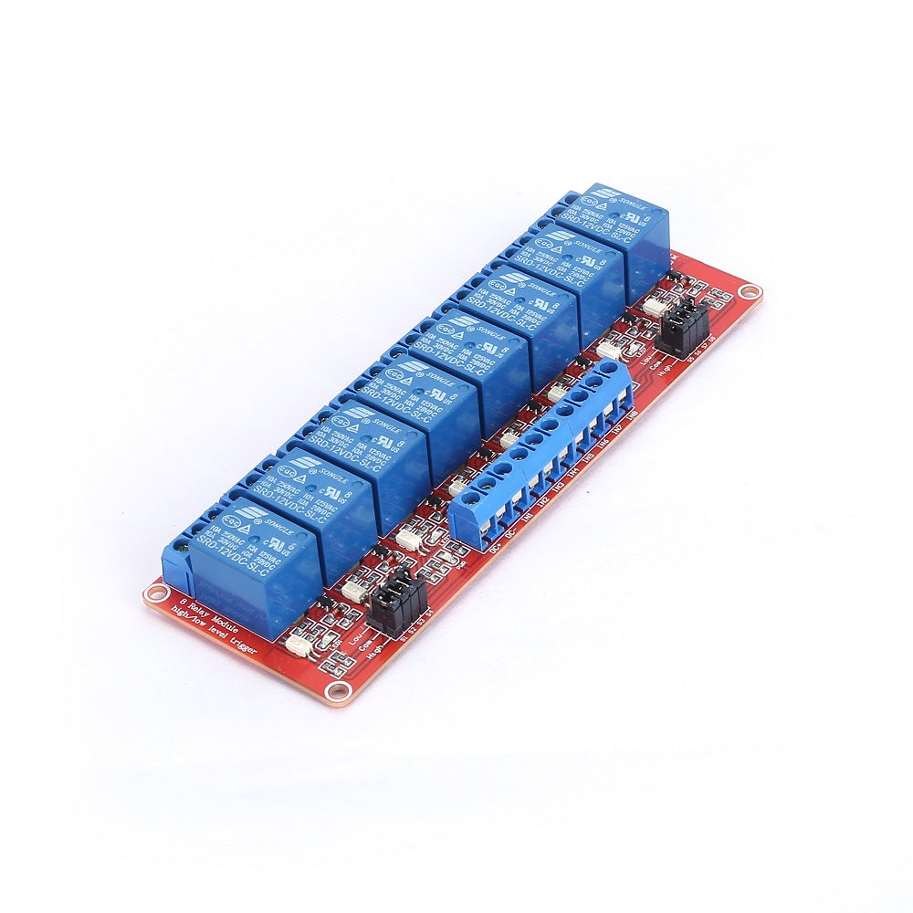 12V 8 Channel Optocoupler Relay Board with High/Low Trigger Power Indi